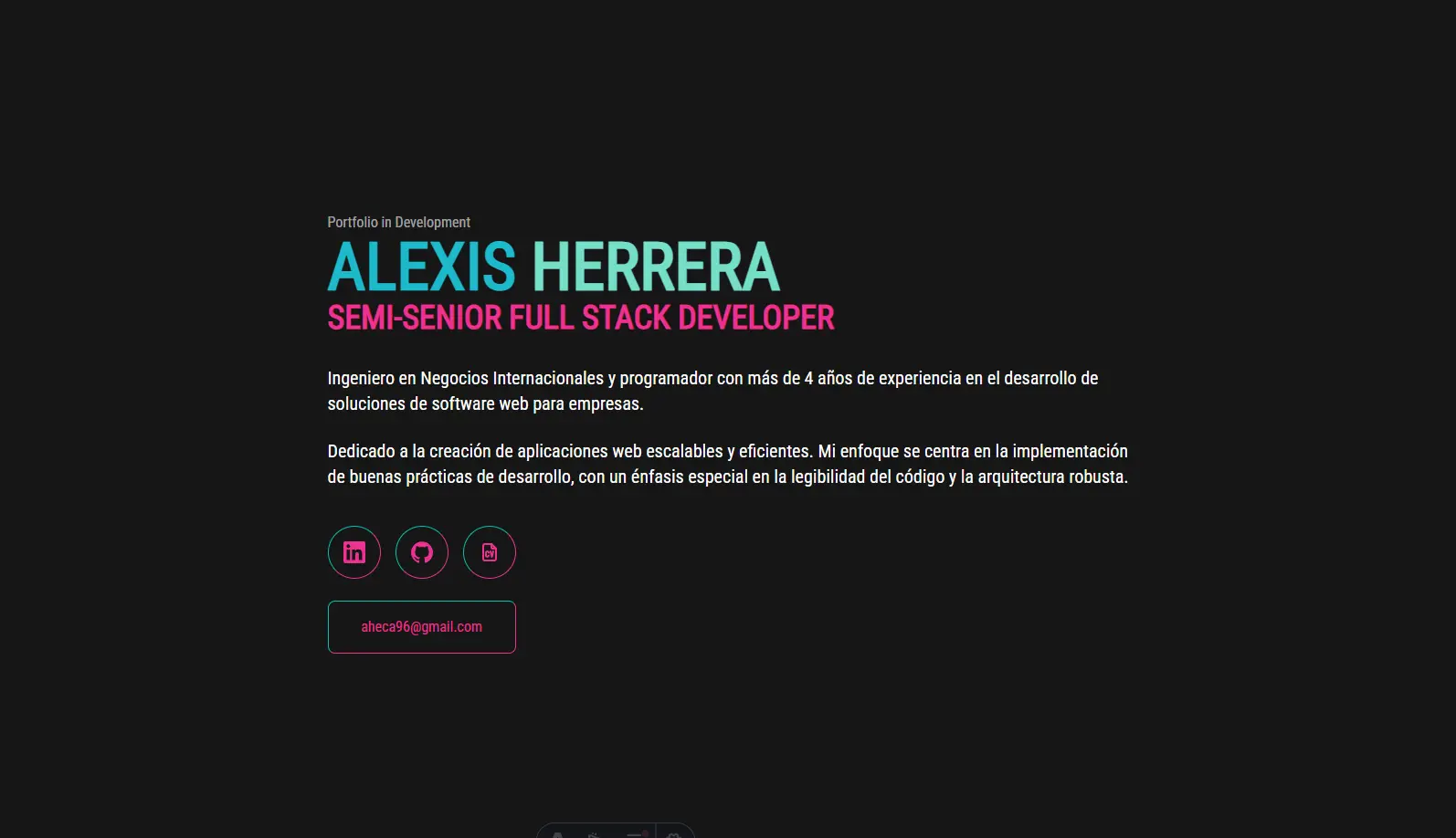 Portafolio de Alexis Herrera - Desarrollador Frontend y Backend